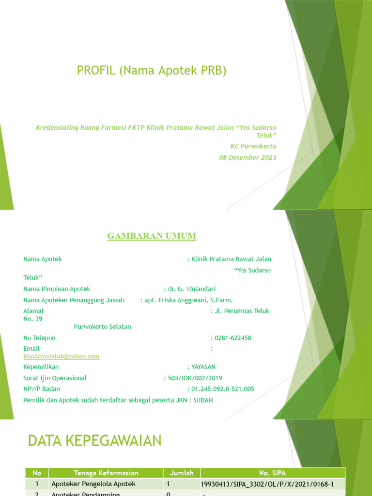 Lampiran 13 - Templete PPT - Apotek PRB 2023 Teluk | PDF