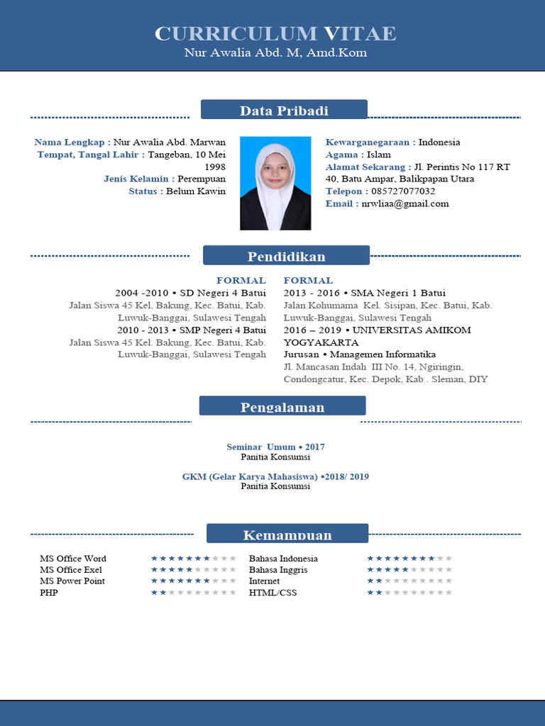 Contoh CV 1 1 | PDF