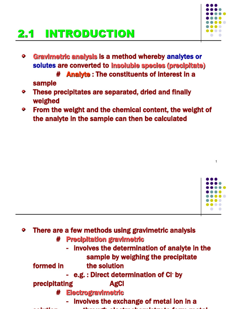 Chapter 2 - Gravimetric Analysis | PDF