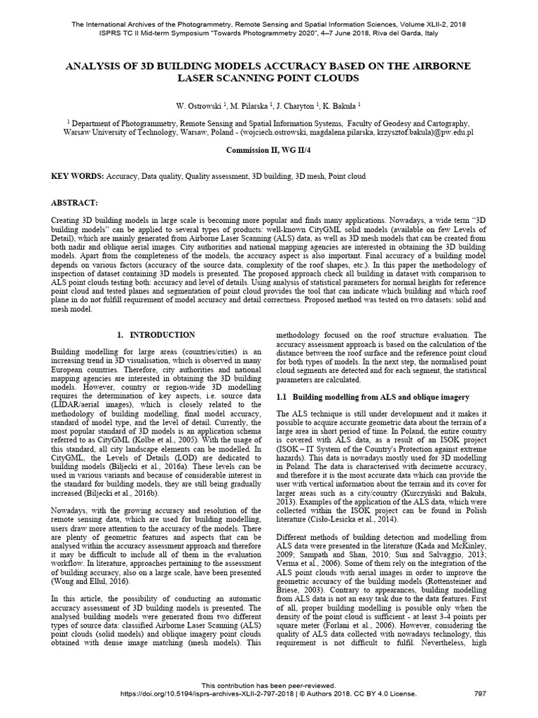 Analysis Of 3d Building Models Accuracy Based On T Pdf Lidar Image Segmentation