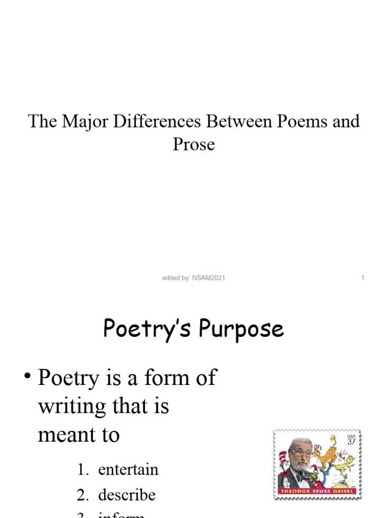 Key Differences: Poems vs. Prose | PDF | Poetry | Rhyme