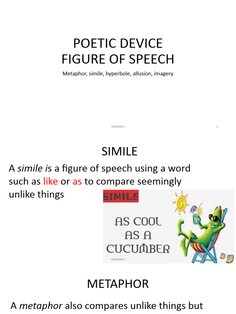 Poetic Device - Figure of Speech | PDF