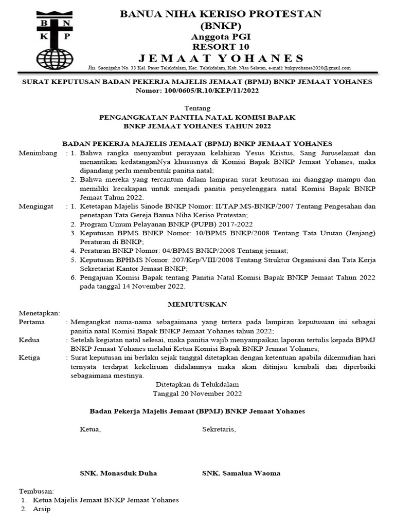 SK Panitia Natal Kompak 2022 | PDF