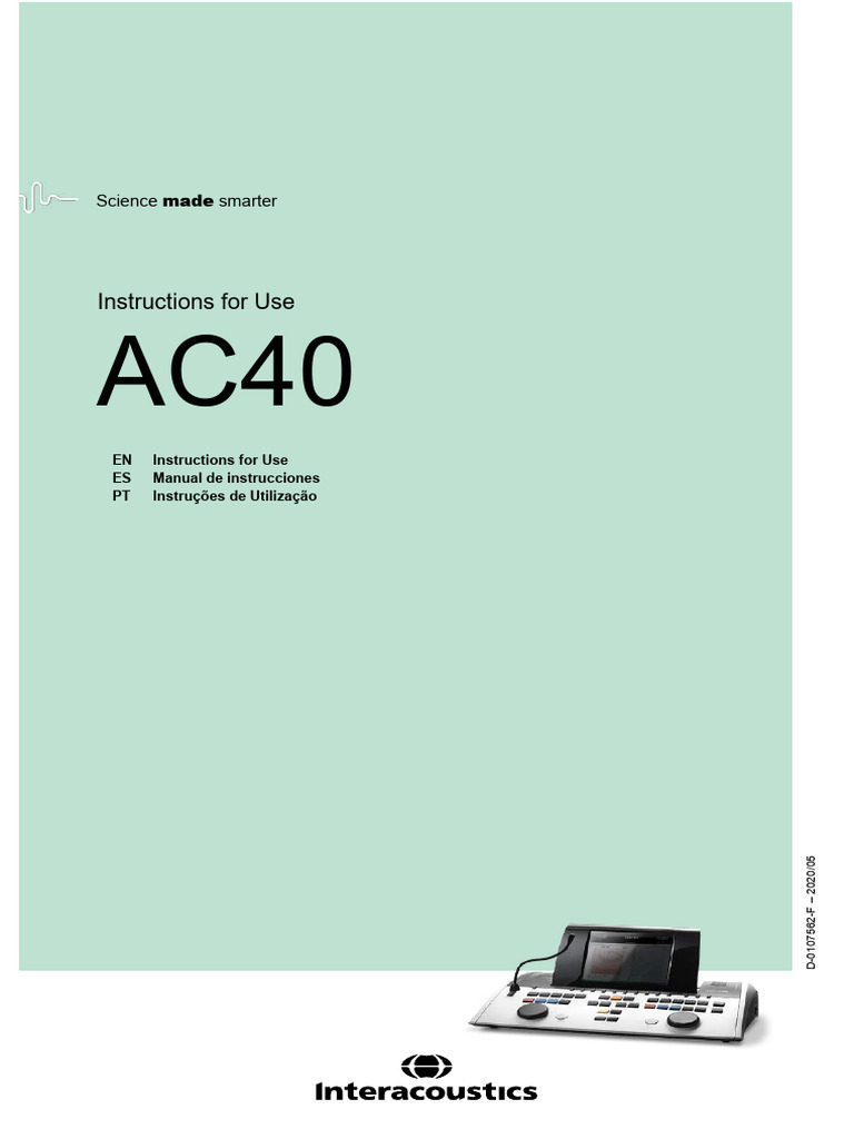 Audiometro Corometrics Ac40 | PDF | Headphones | Microphone