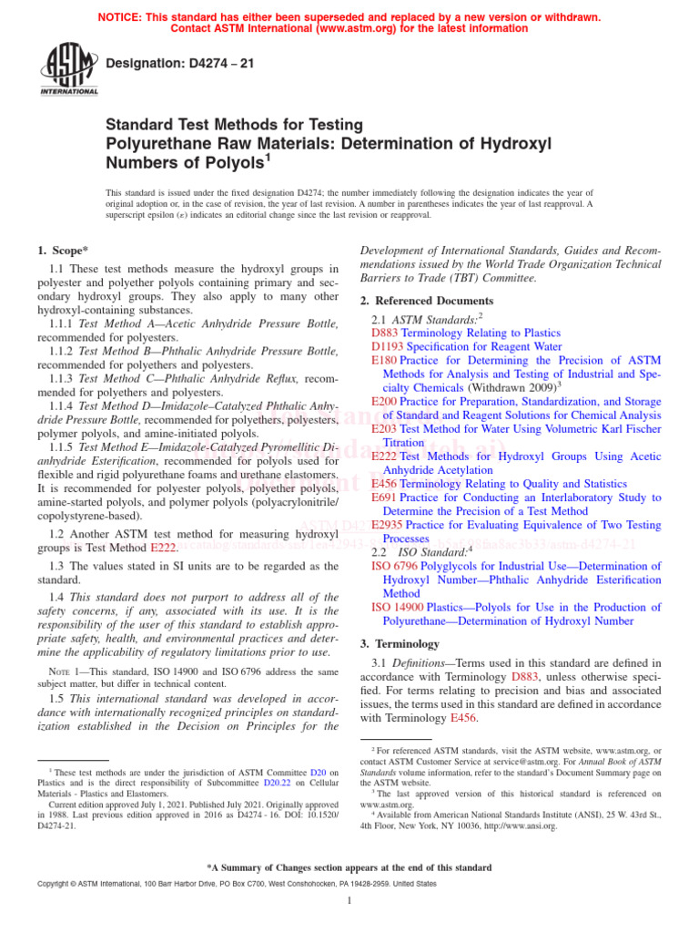 Astm D4274 21 | Download Free PDF | Titration | Chemistry