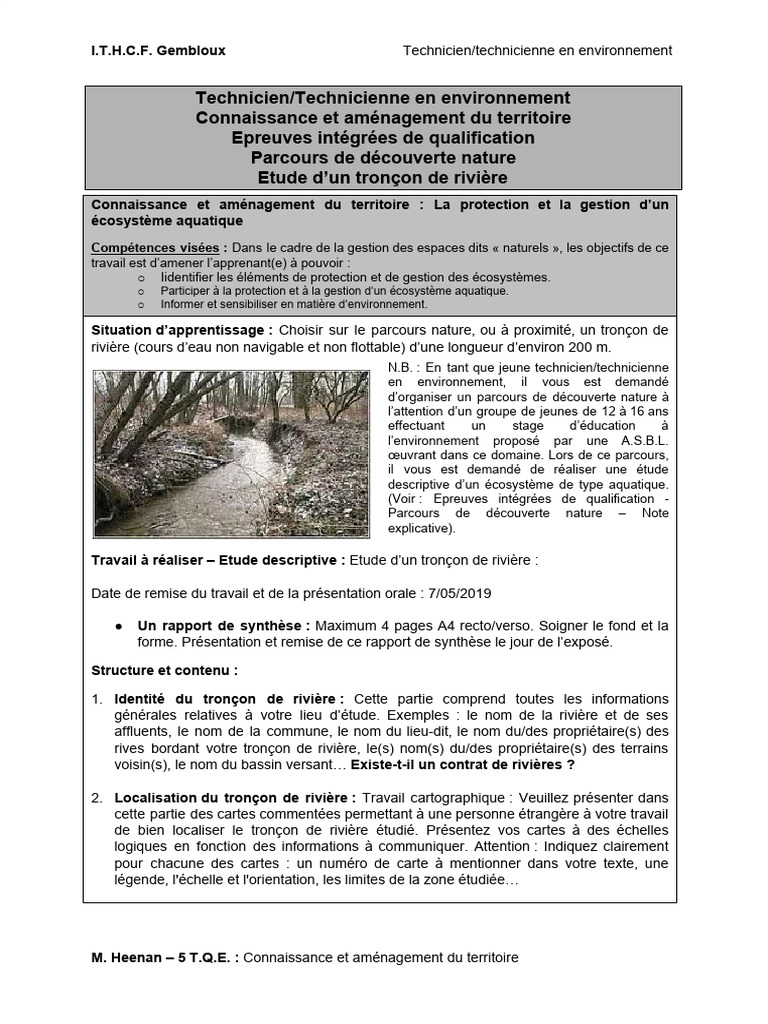 Étude d'un tronçon de rivière | PDF | Eau | Sciences de la terre