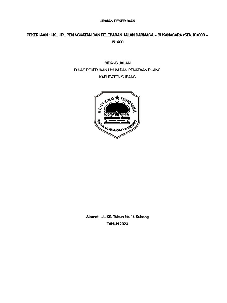 Uraian Pekerjaan UKL UPL Bukanagara KOREKSI | PDF