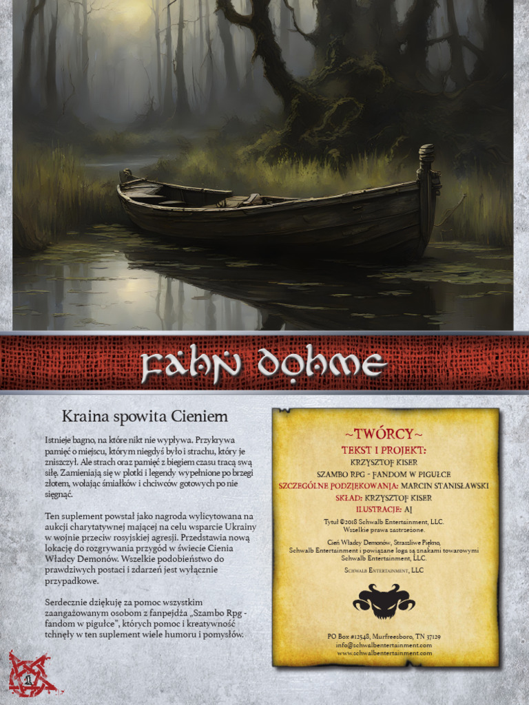Fahn Dohme: Przygody w Bagiennym Świecie | PDF