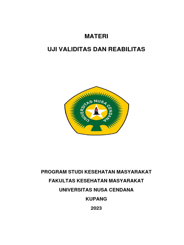 Uji Validitas Dan Reabilitas | PDF