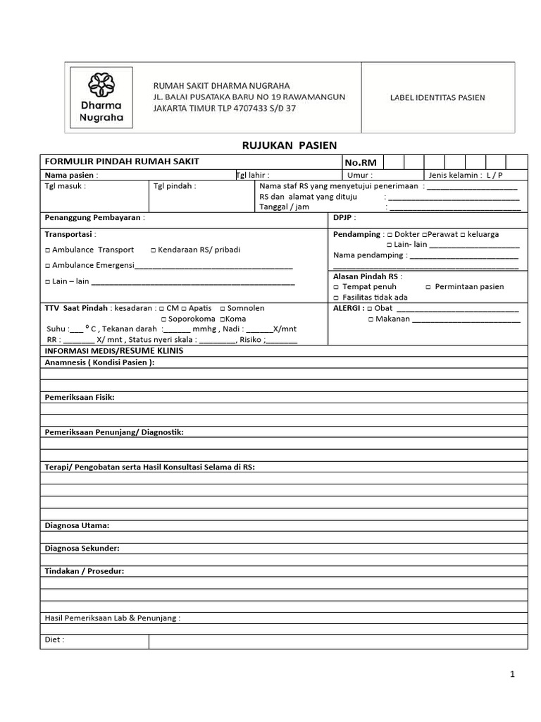 Rujukan Pasien 002.008 | PDF