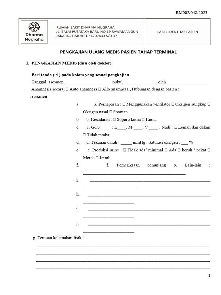 Pengkajian Ulang Tahap Terminal | PDF