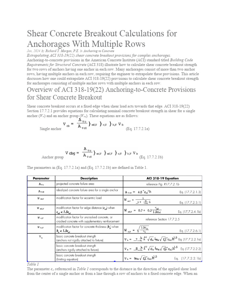 Concrete Anchor Shear Calculations | PDF | Shear Stress | Anchor
