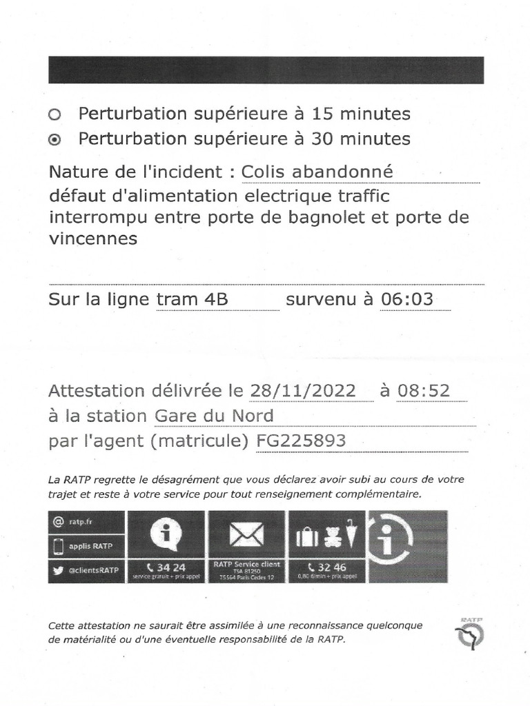 Scan Retard Ratp | PDF