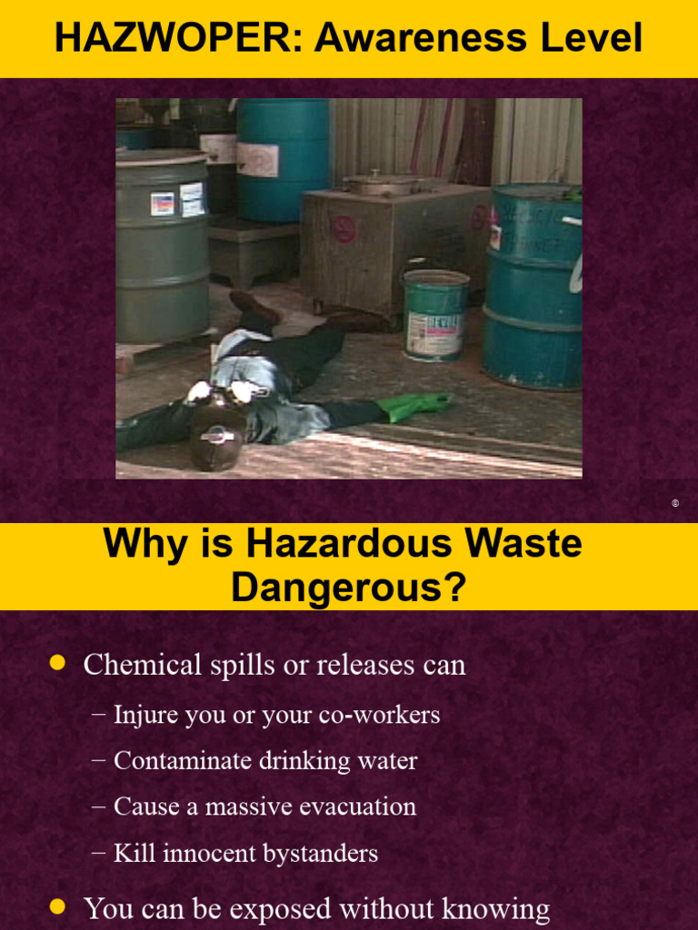 HAZWOPER Awareness Level | PDF | Hazards | Dangerous Goods