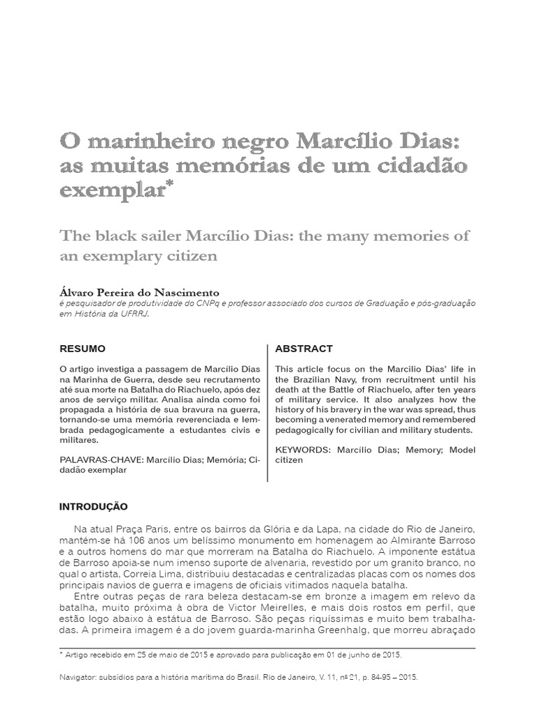 Marcílio Dias: Heroísmo na Marinha Brasileira | PDF