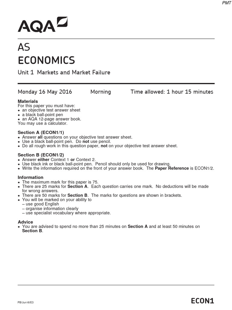 Economics Unit 1: Markets & Failures Exam | PDF | Demand | Externality
