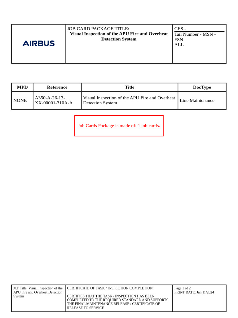 Visual Inspection of The APU Fire and Overheat Detection System | PDF ...
