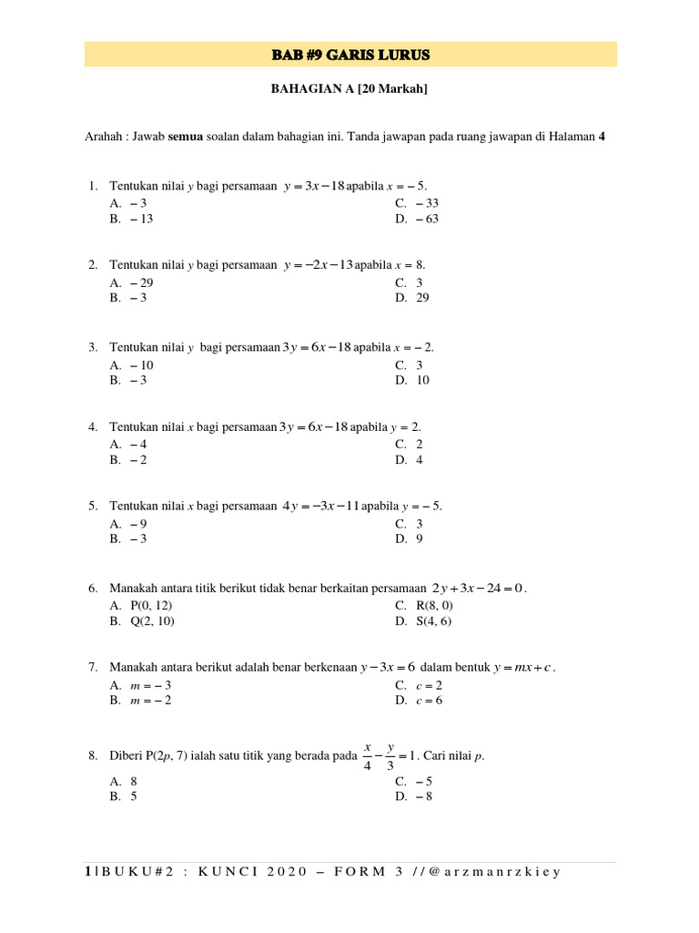 Bab #9 - Garis Lurus | PDF