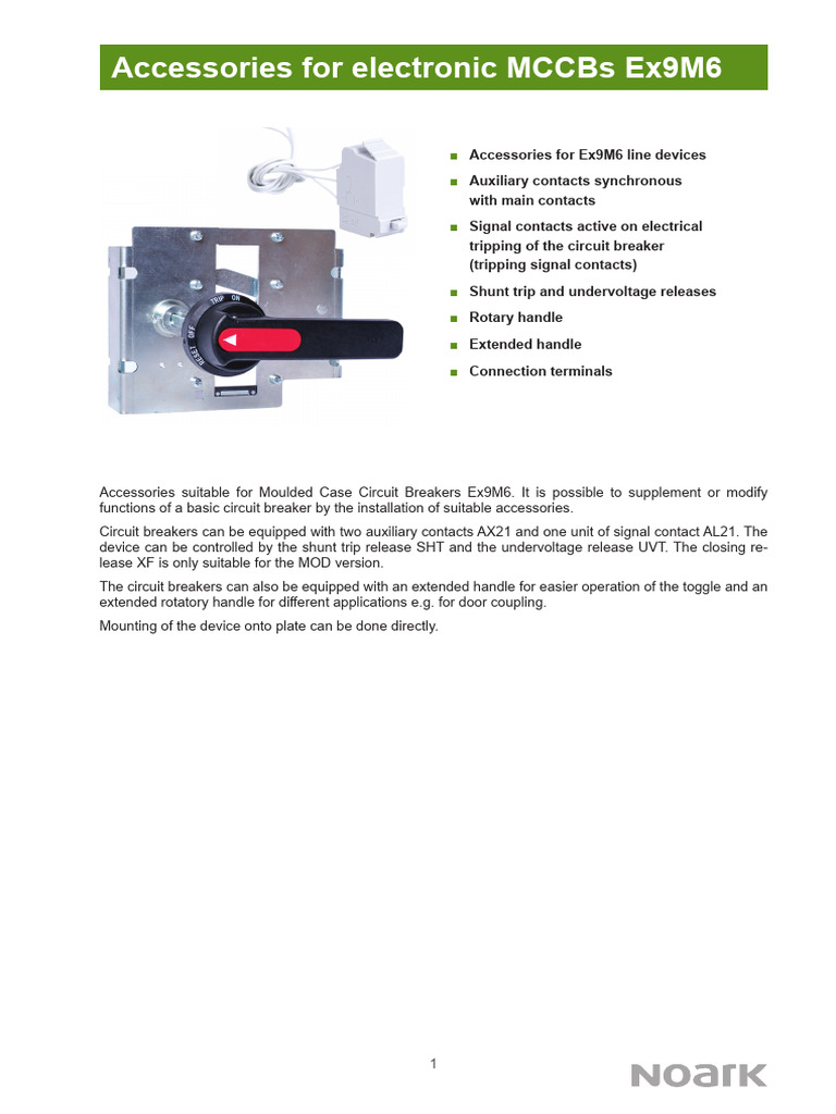 Accessories For Electronic MCCB | PDF | Mains Electricity | Alternating ...