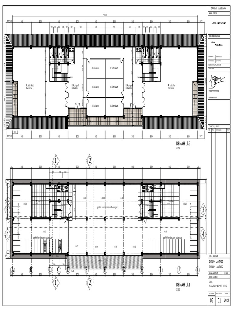 Denah dan Tampak Mess Karyawan | PDF