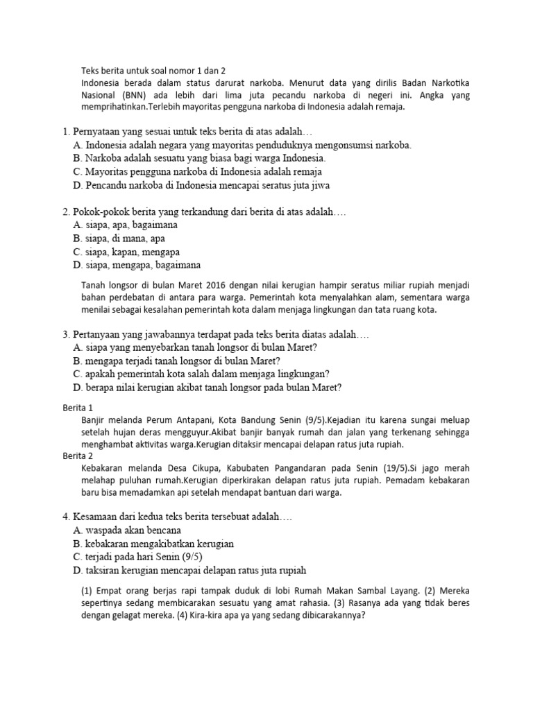 PTS B Indo KLS 8 SMT 1 Bab 1 & 2 | PDF