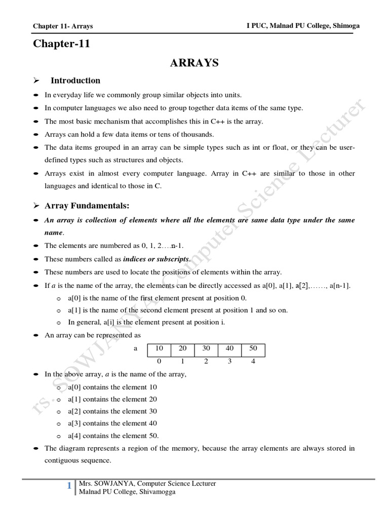 Chapter-11-Arrays1 (1) 20221216045730 | PDF | Computer Data | Computer Programming