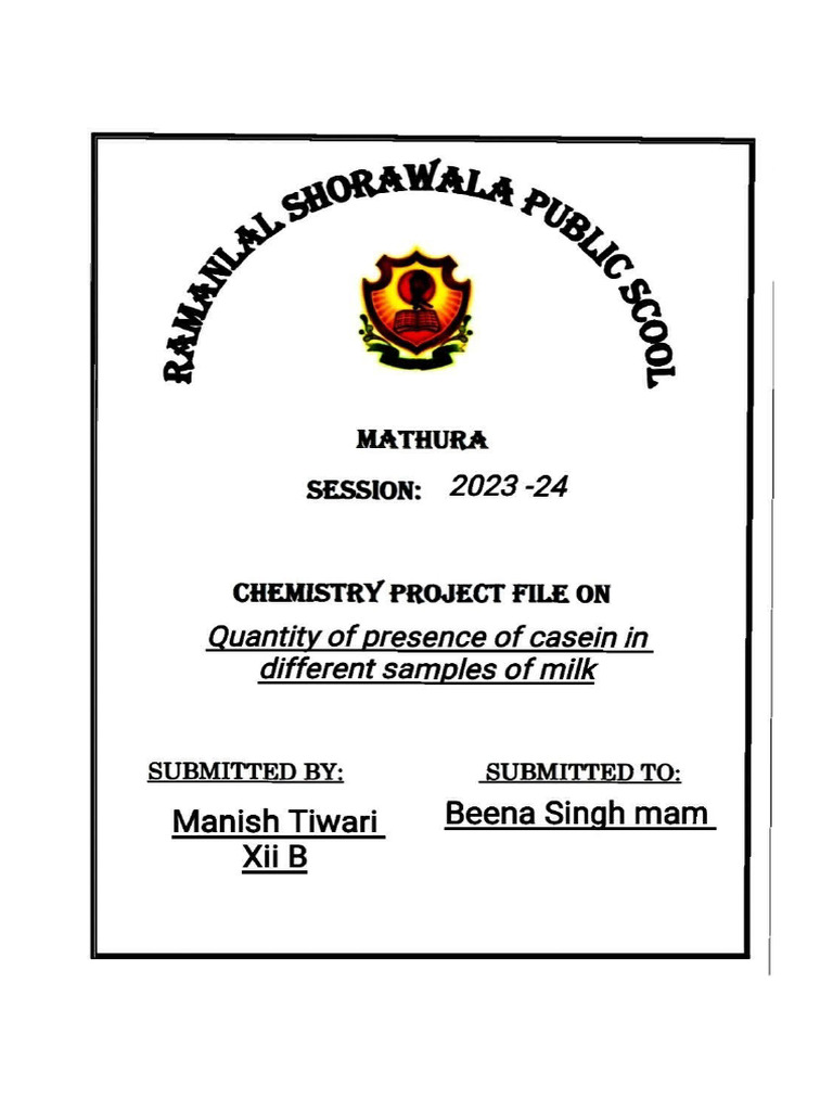 Chemistry Project File | PDF