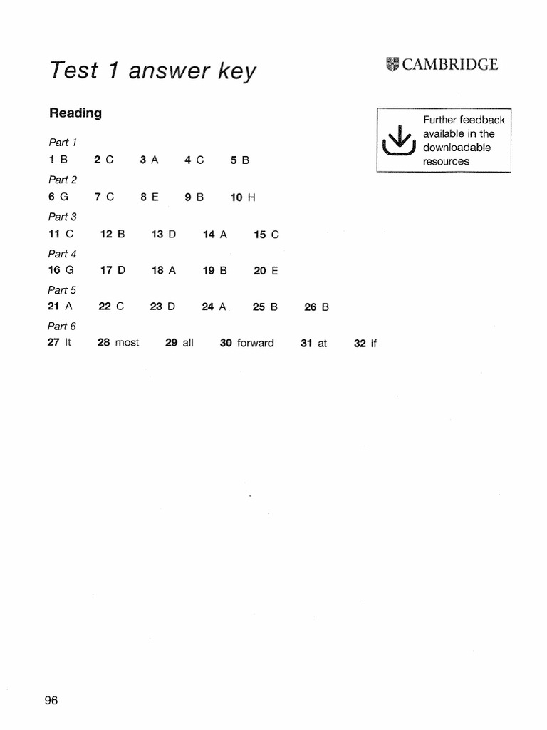 B1-Preliminary-1 Key | PDF