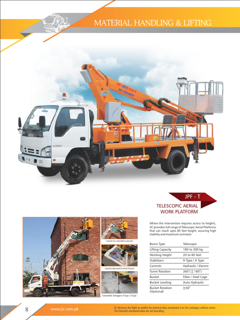 Telescopic Aerial Platform (JIC) | PDF | Manufactured Goods | Vehicles