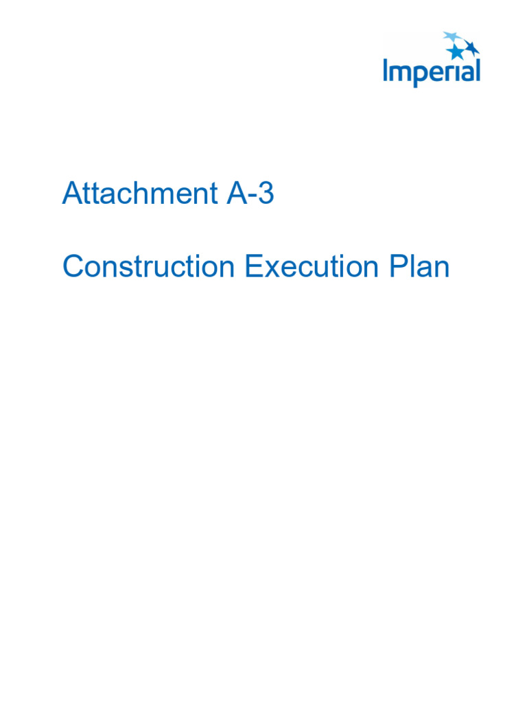 Imperial Oil Limited - Construction Execution Plan - Sept17 - 21 | PDF