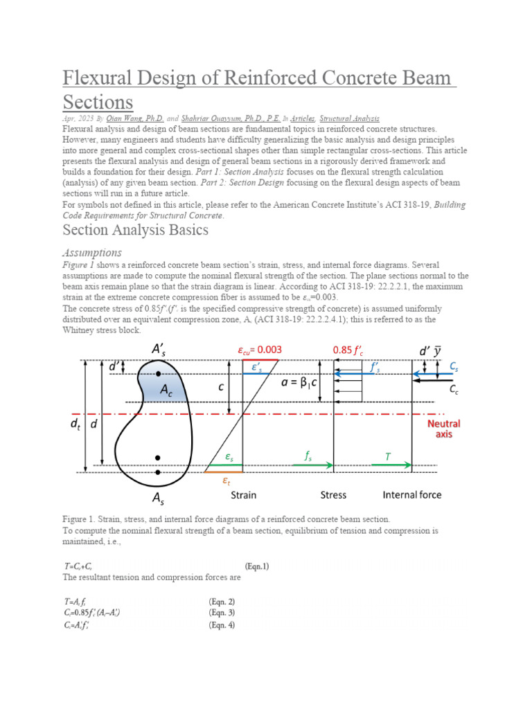 Flexural Design of Reinforced Concrete Beam Sections | PDF | Beam ...