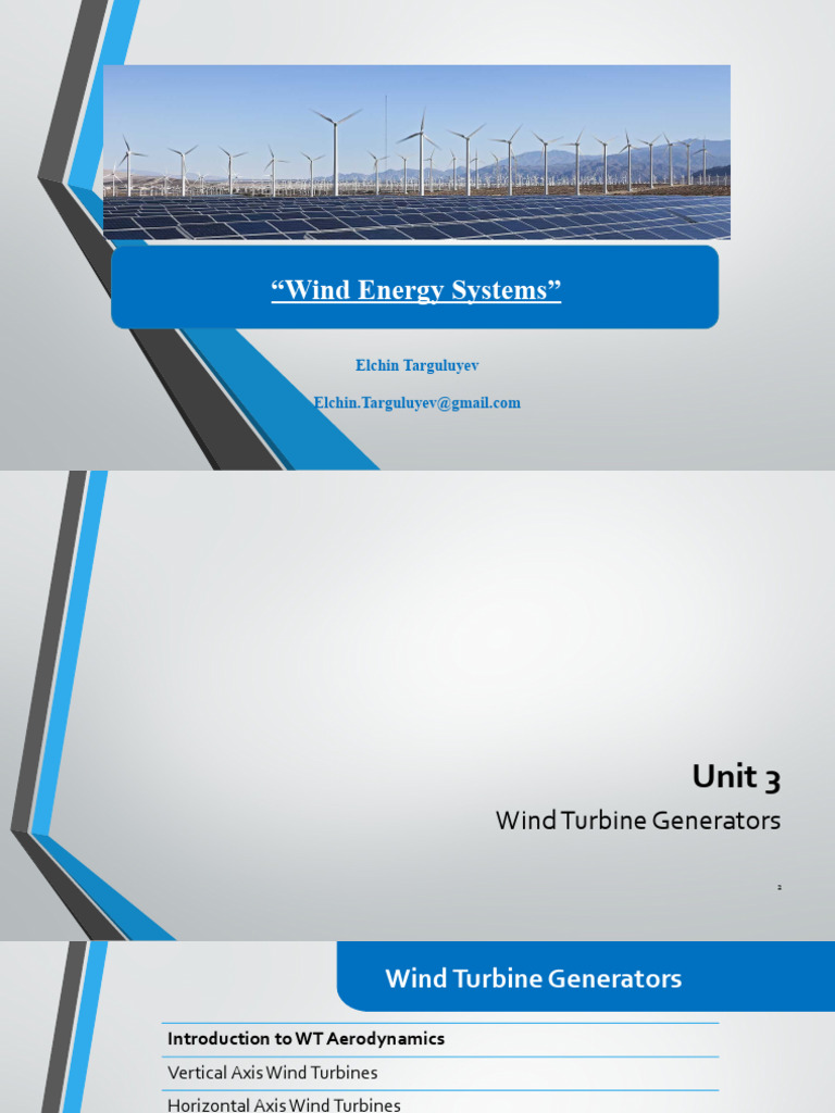Wind Energy Systems - Unit 3 | PDF | Wind Turbine | Airfoil