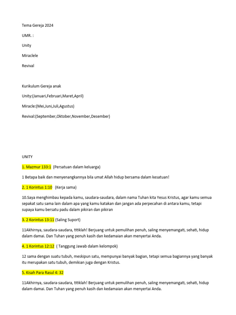 Tema Gereja 2024 | PDF