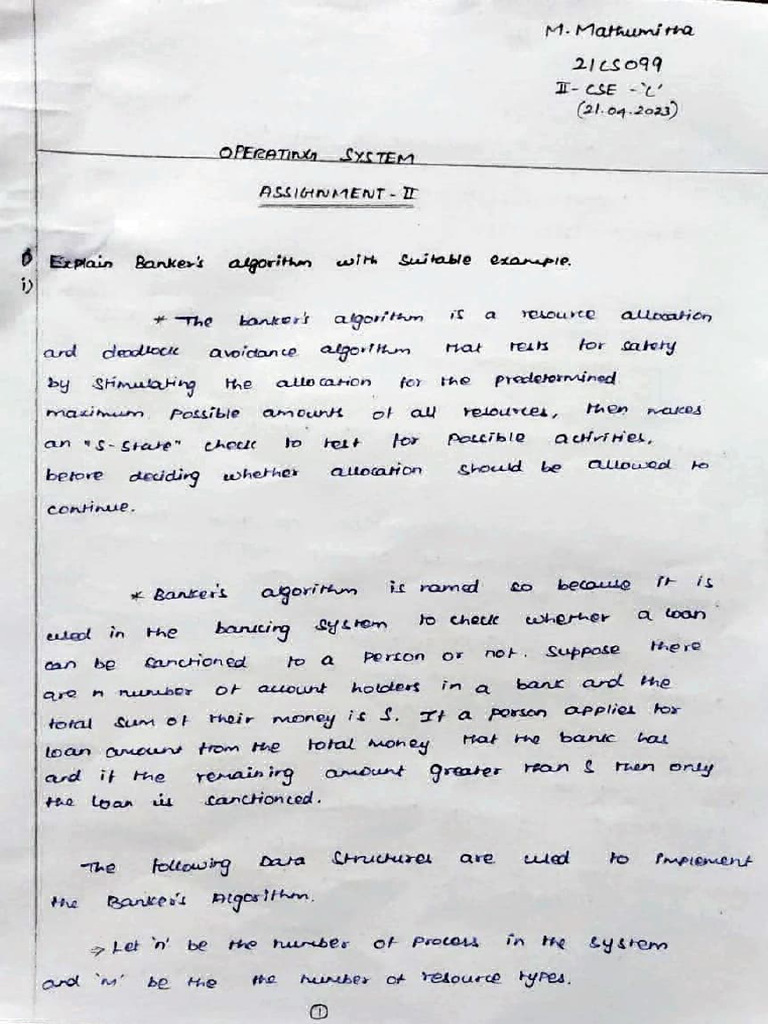 21cs099 - OS Assignment | PDF