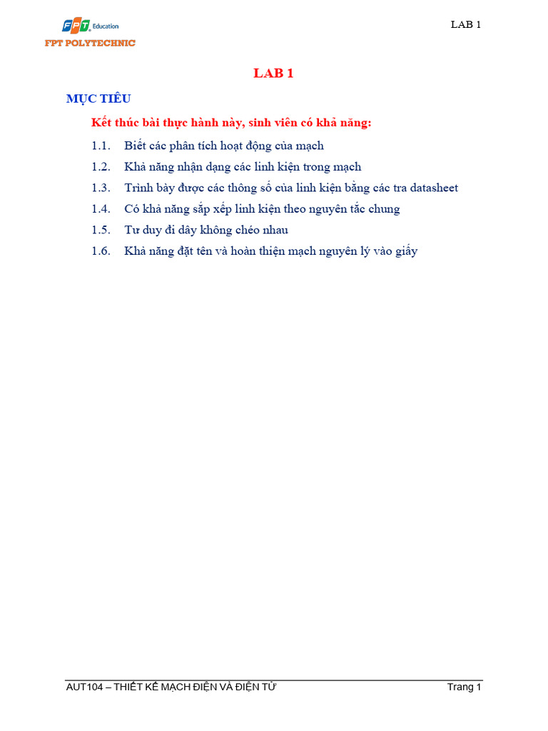 AUT104 Lab1 | PDF