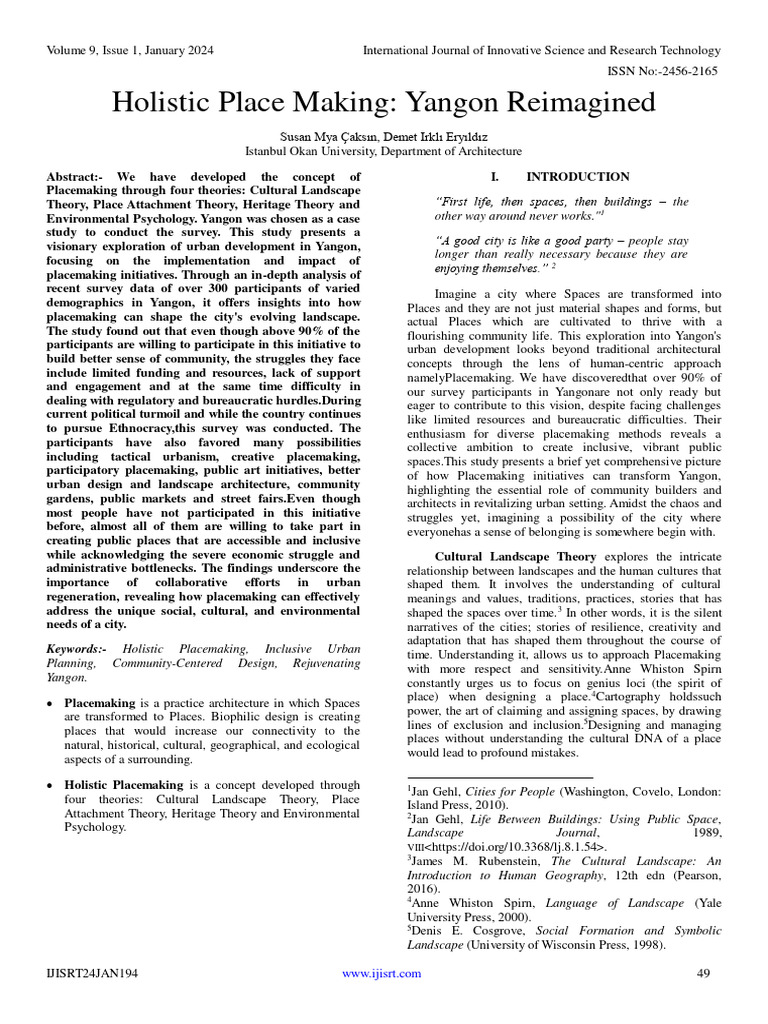 Holistic Place Making: Yangon Reimagined | PDF