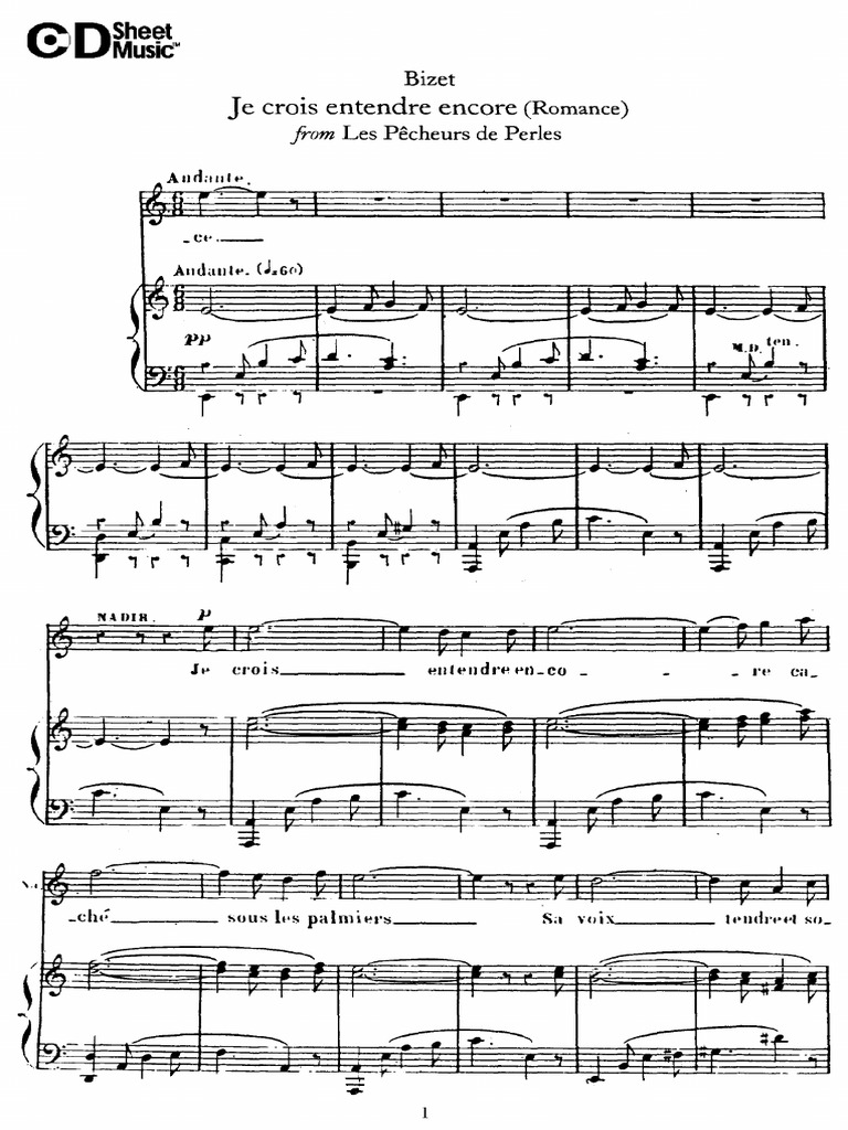 Je crois entendre encore（Romance）《采珠人》 | PDF