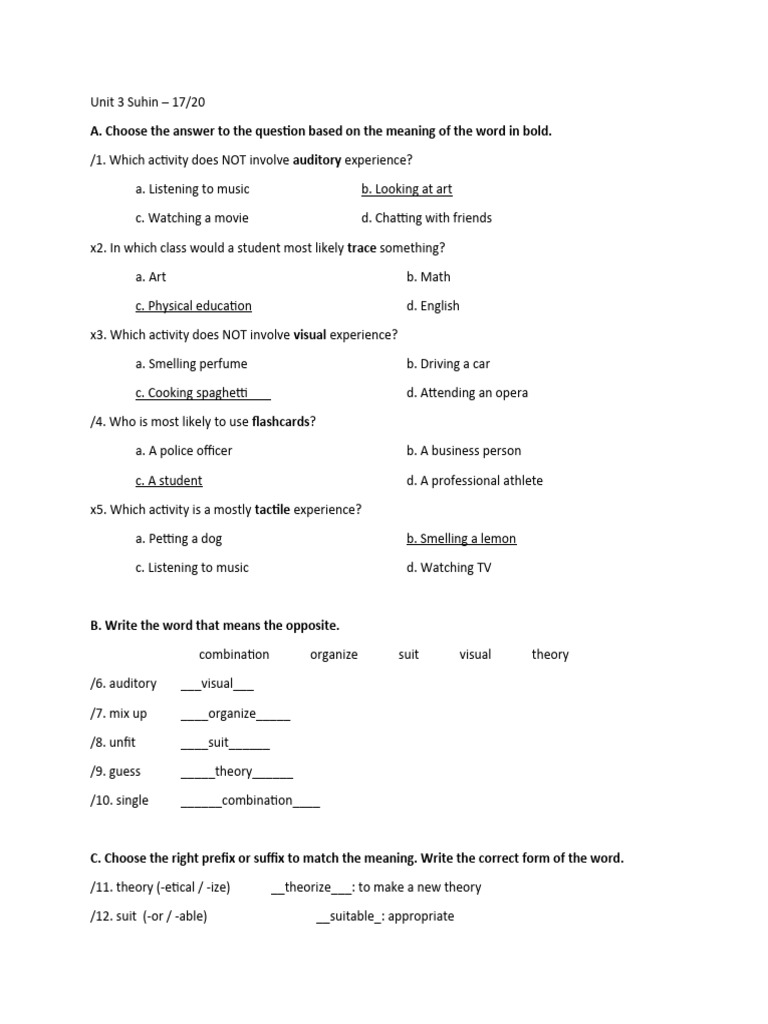 Vocabulary Quizzes | PDF