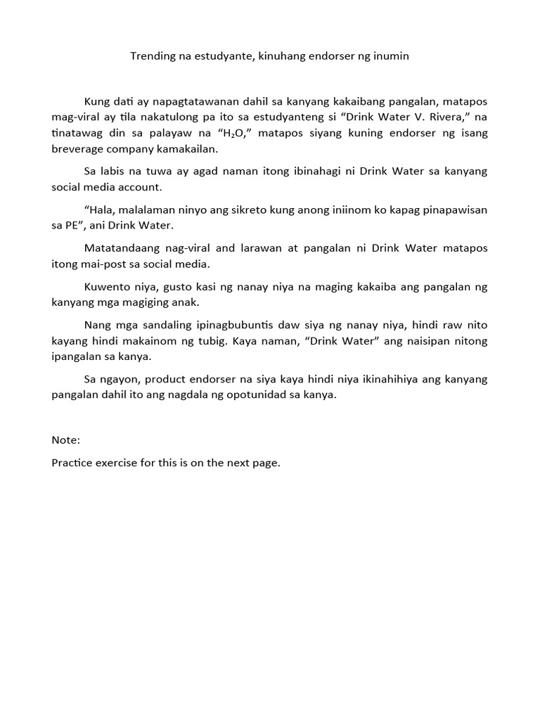 Copyreading Exercises English Filipino | PDF