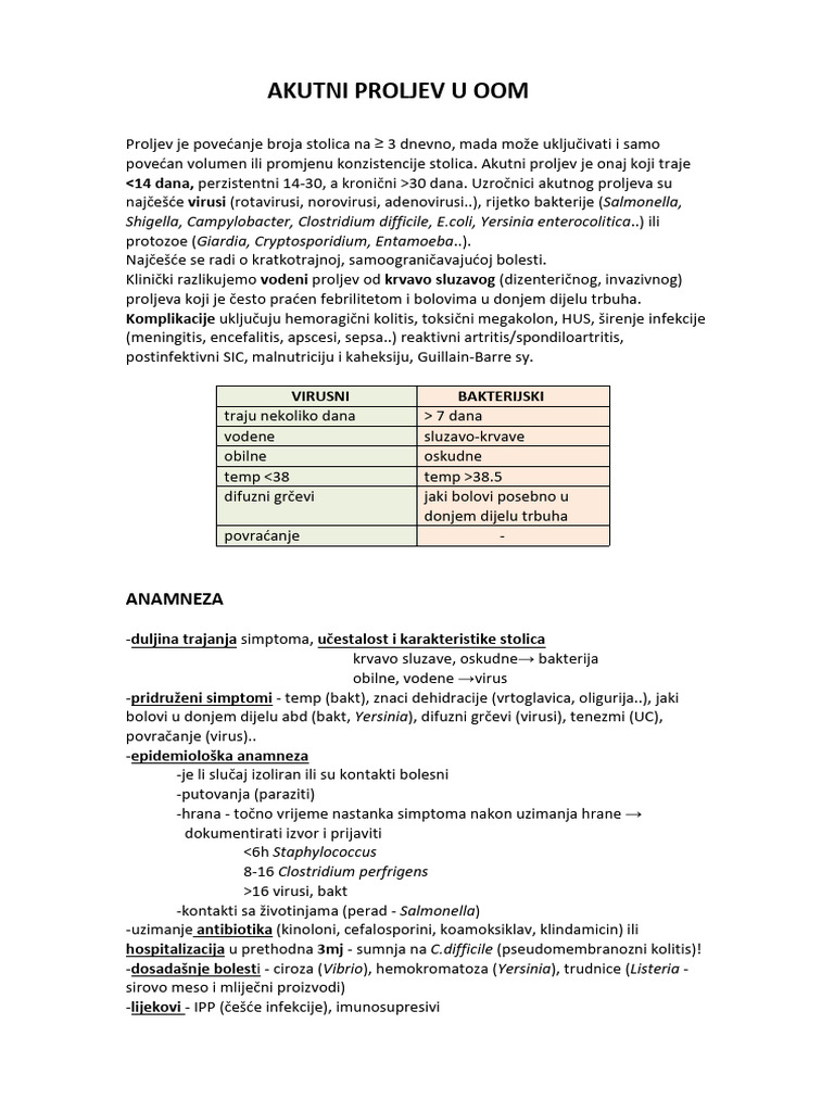 Akutni Proljev | PDF