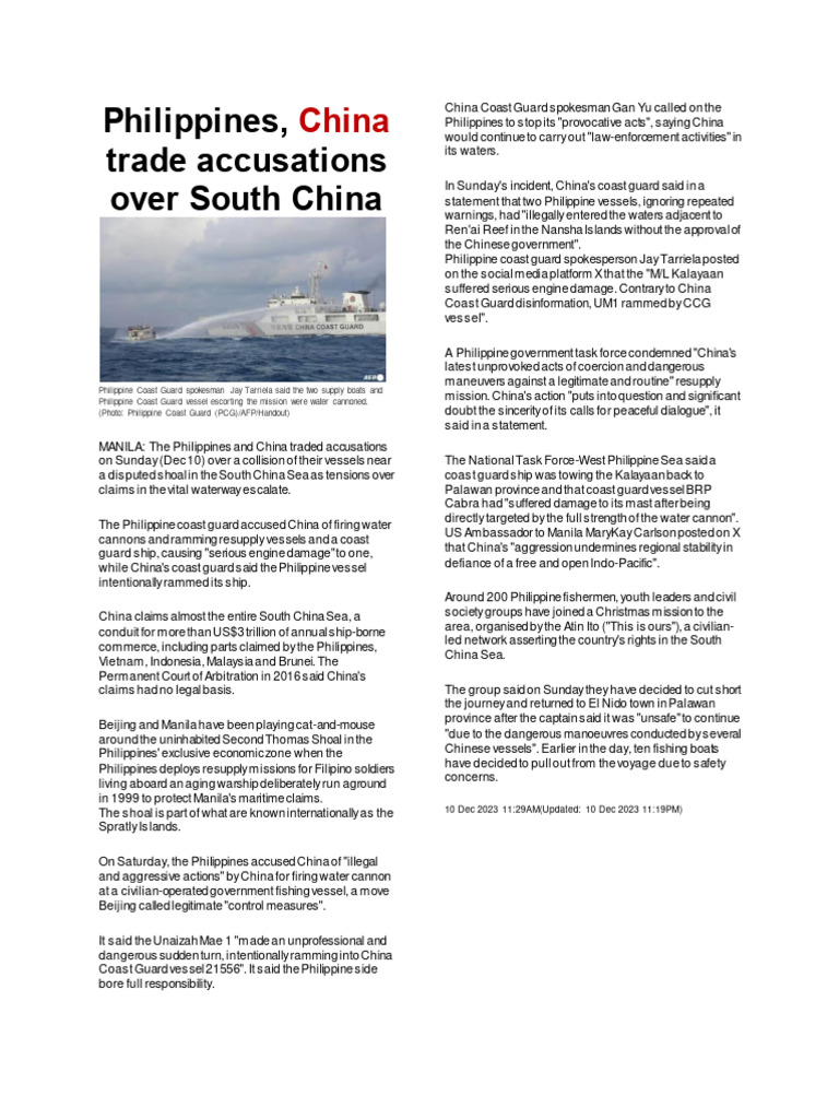 News Assignment | PDF | South China Sea | Philippines