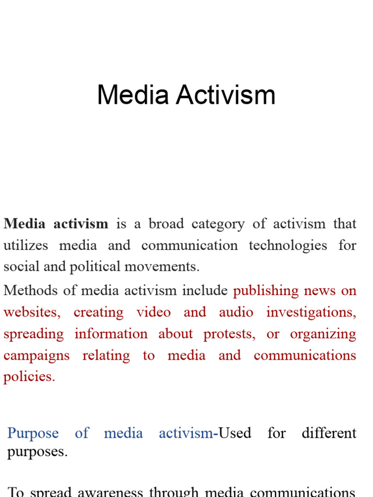 Understanding Media Activism Today | PDF | History