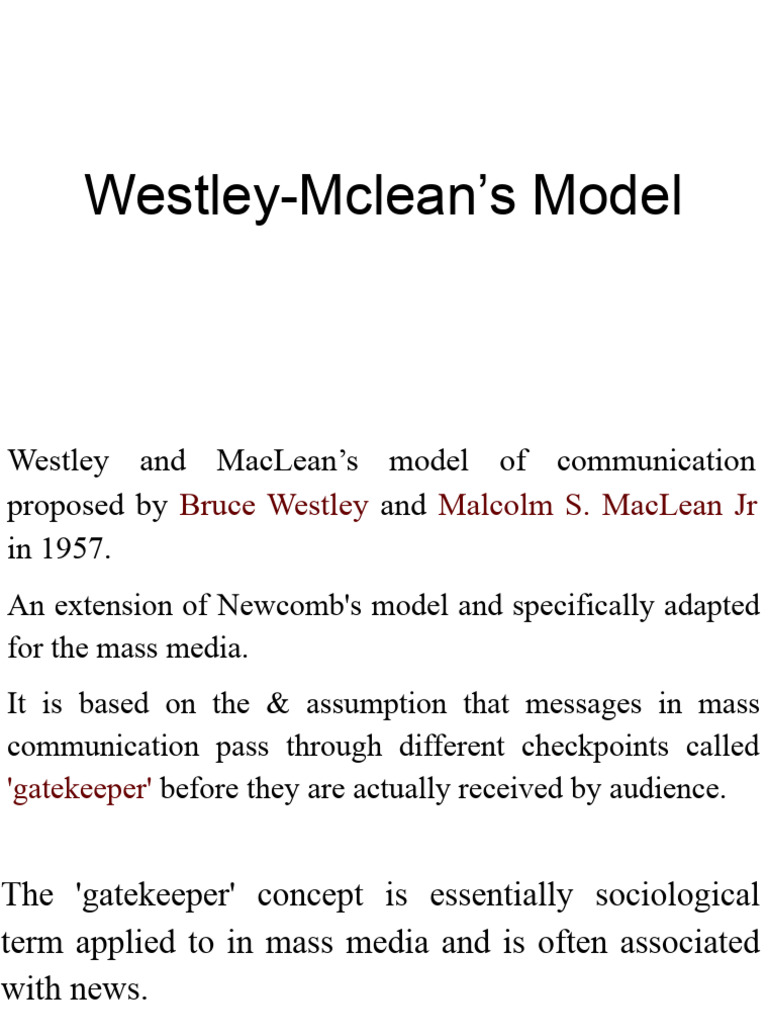 Westley-Mclean's Model | Download Free PDF | Communication | Cognitive ...