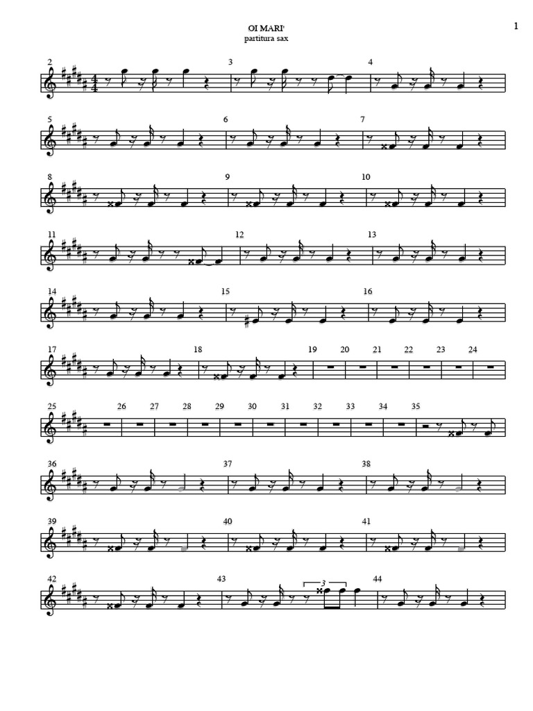 OI MARI' Partitura sax | PDF