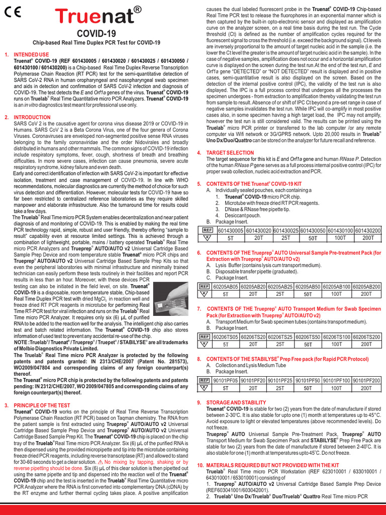 20221112.165419 - Truenat COVID 19 Packinsert VER 05 | PDF | Polymerase ...