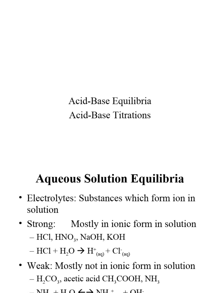 Acid and Base Titrations | PDF | Chemistry | Titration