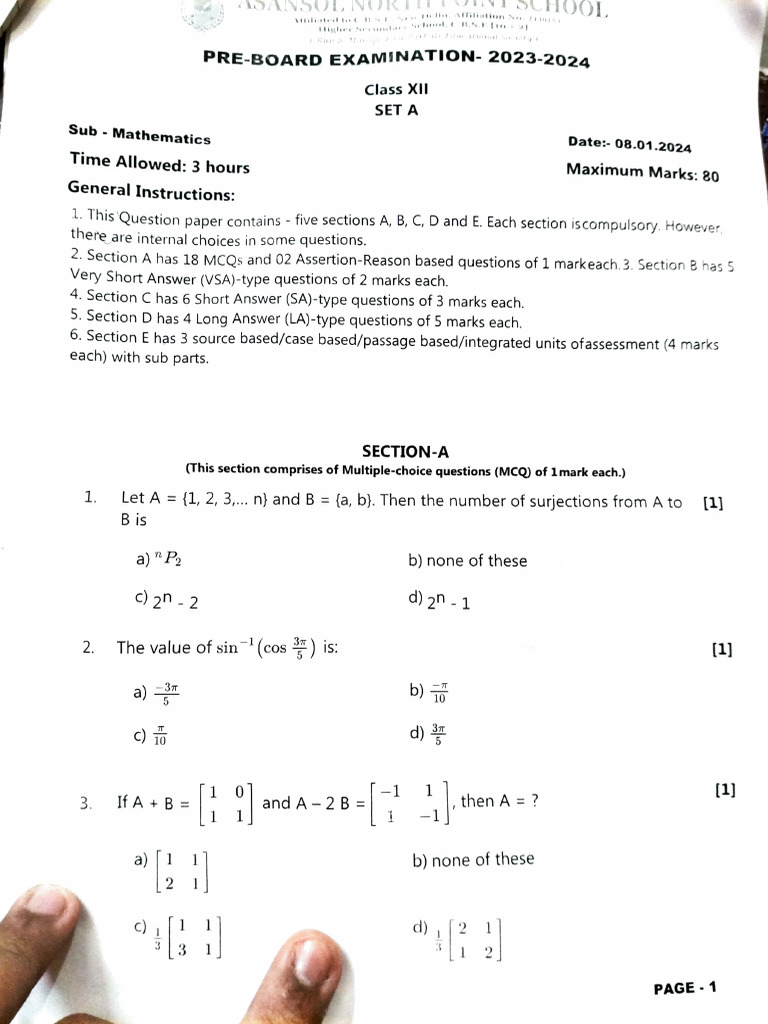 Maths Questions For Practice Class 12 CBSE Board | PDF