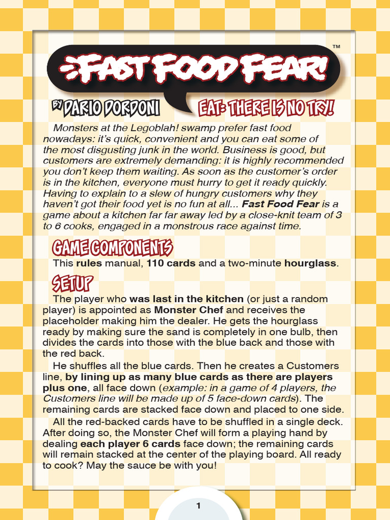 Fast Food Fear Rules | PDF