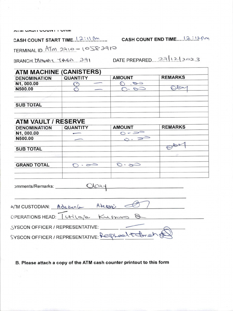 291 MM WAY YABA YEAR END CASH COUNT CERTIFICATE AS AT 29122023-Pages | PDF