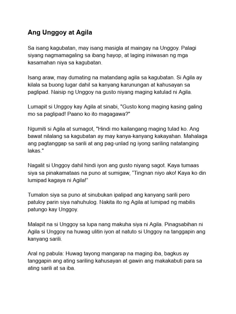 Ang Agila at Unggoy | PDF